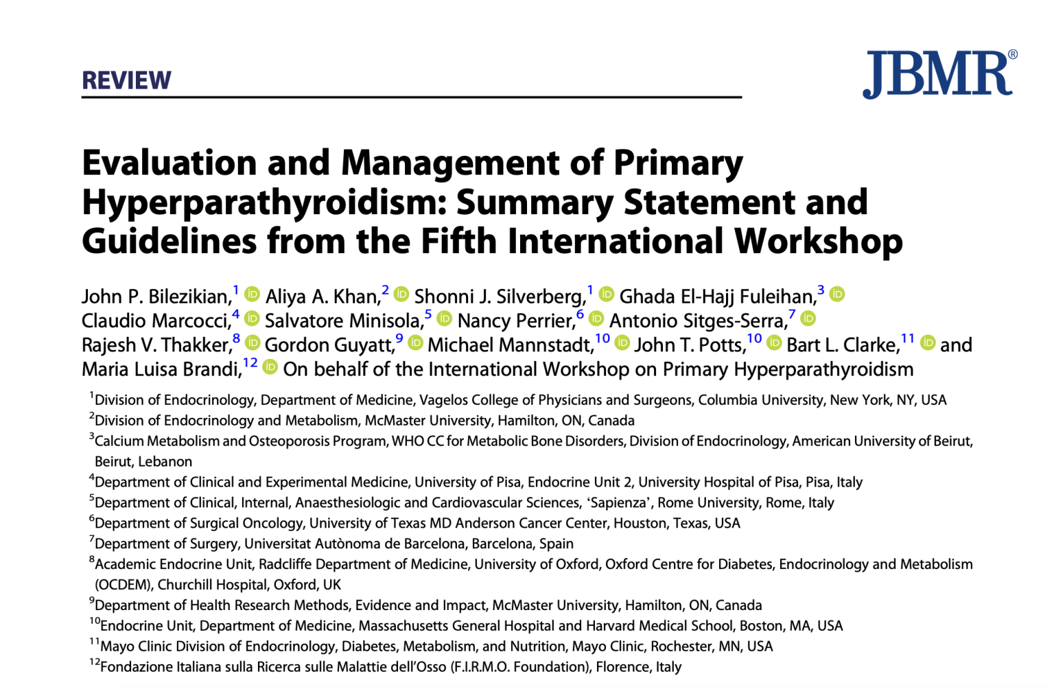 Evaluation and Management of Primary Hyperparathyroidism: Summary ...